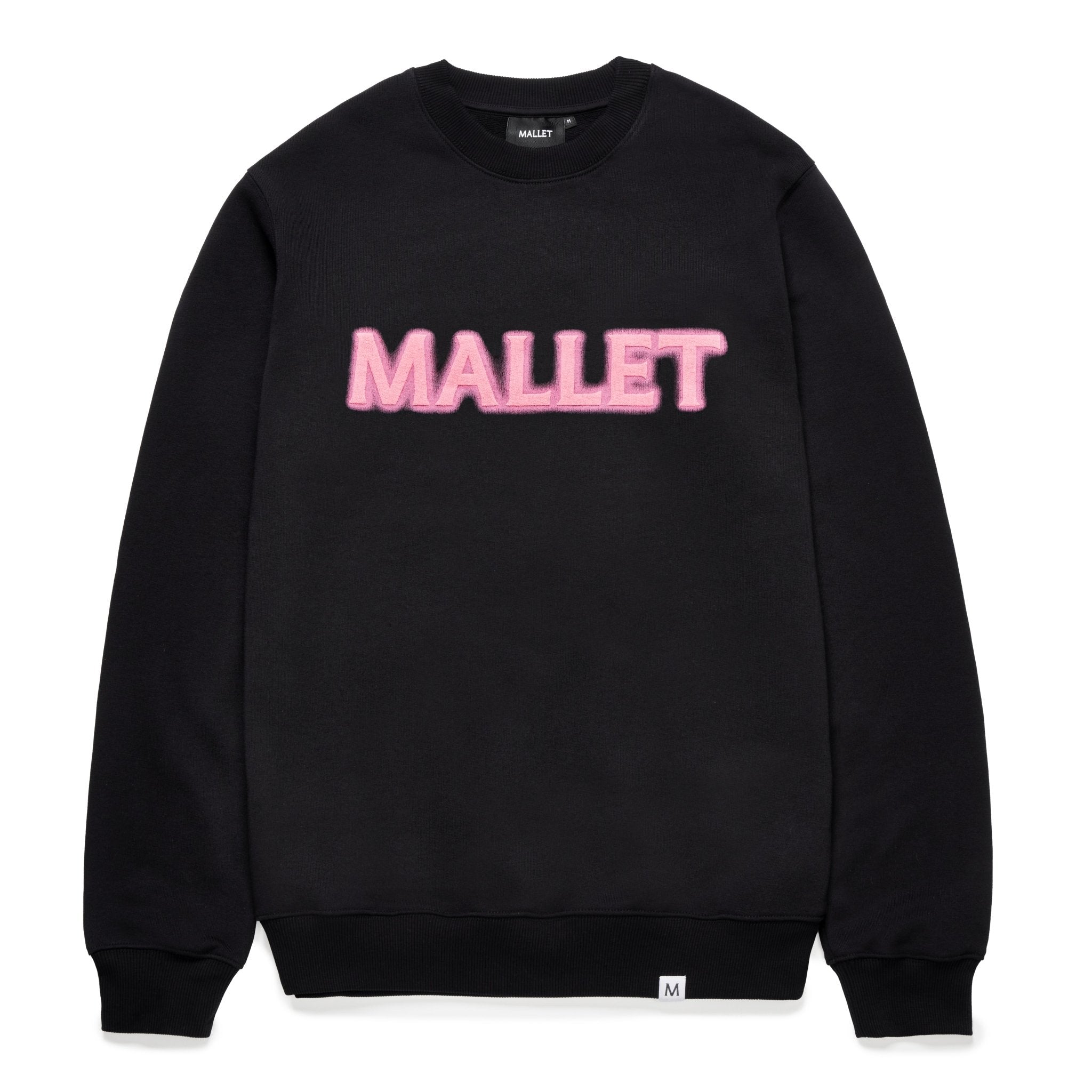 Spray Logo Crewneck Organic Black Pink – Mallet London - US